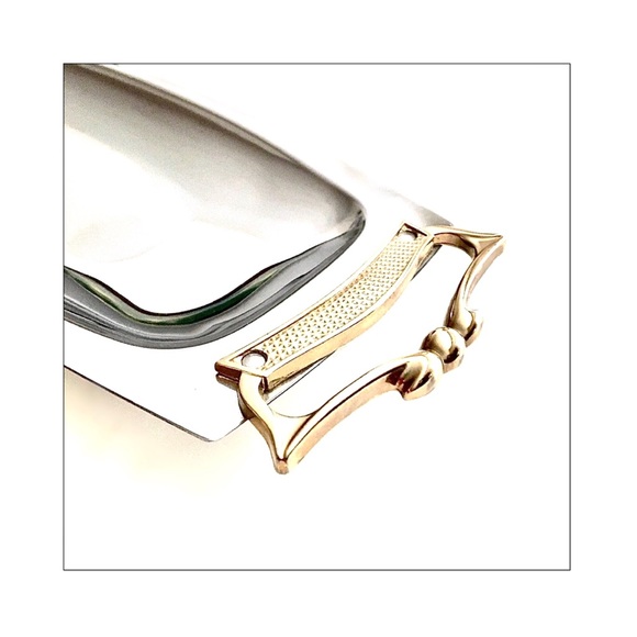 Kromex | Dining | Vintage Kromex Long Serving Tray With Gold Handles ...